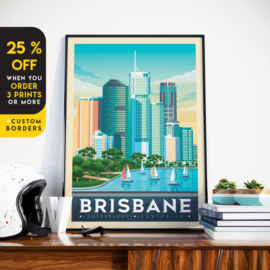 Brisbane Print, Australia Wall Art, Brisbane Poster, Brisbane Art ...