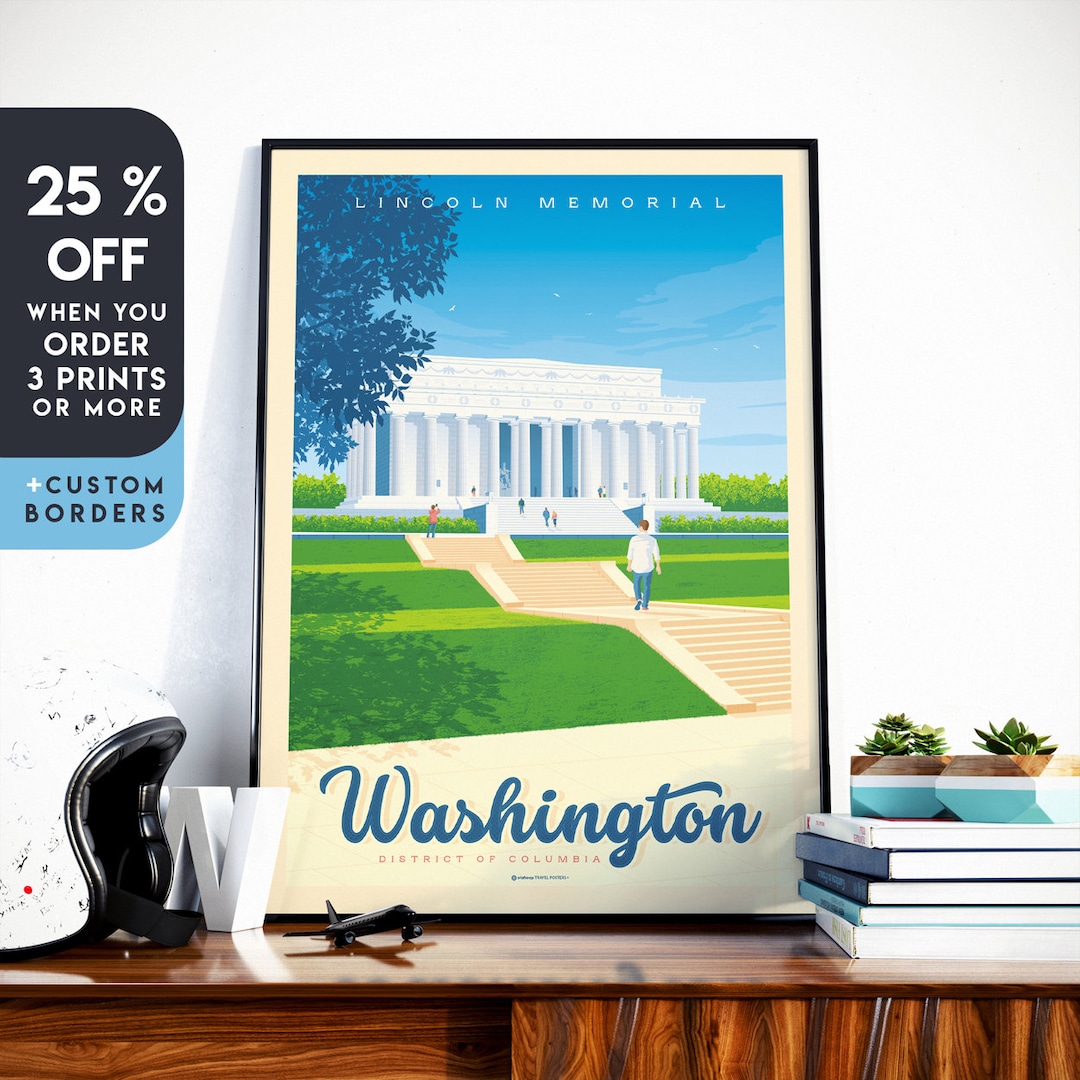 Washington DC Print, Lincoln Memorial Print, United States Print ...