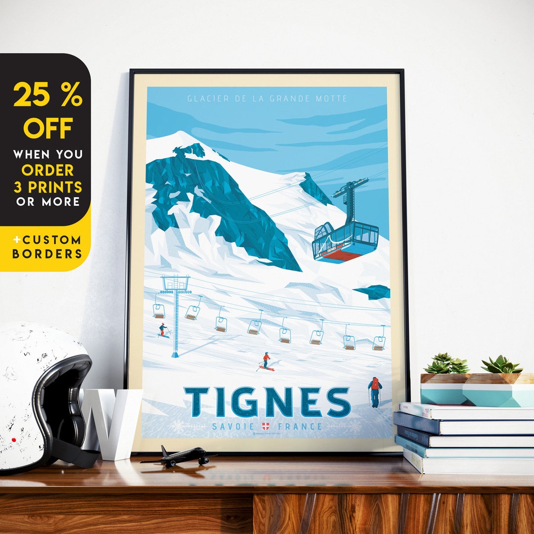 Tignes Print, France Print, Ski Print, Moutain Print, Europe Travel ...