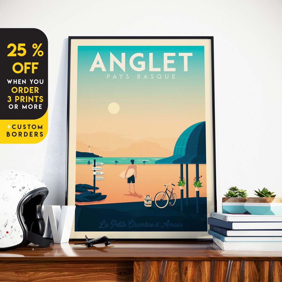 Anglet Travel Print Wall Art Anglet Wall Hanging Home Décor Anglet ...