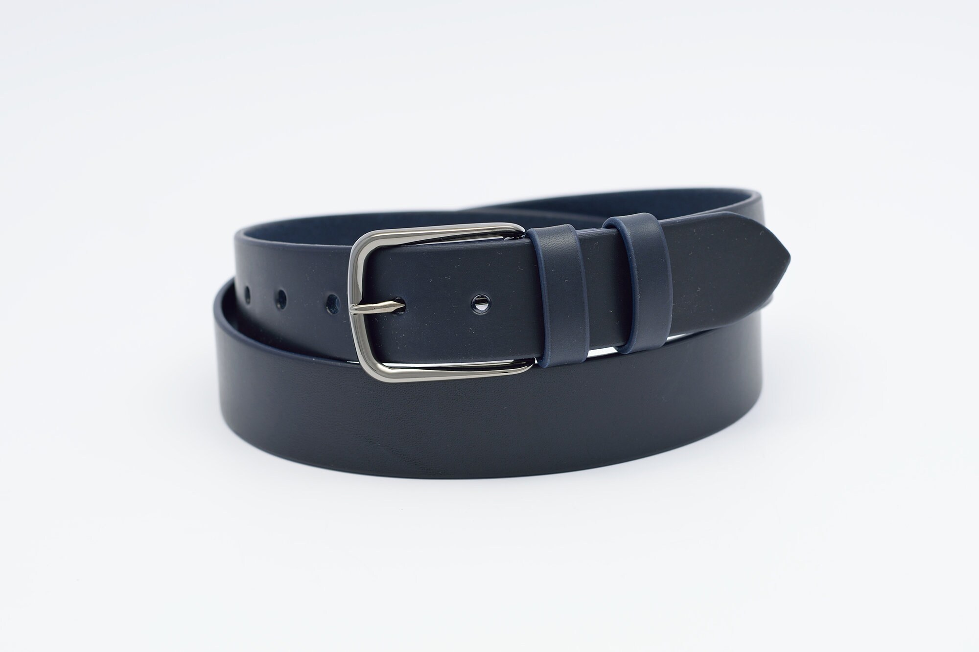 Blue Leather Belt Dark Blue Leather Belt Navy Blue Belt | Etsy