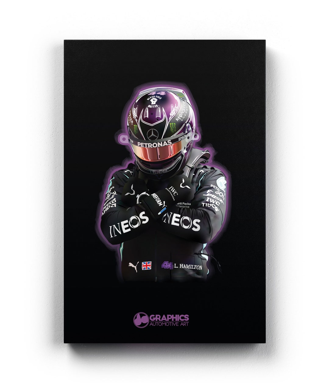 Portrait Canvas - Lewis Hamilton Formula 1 Driver Wall Art - Limited ...