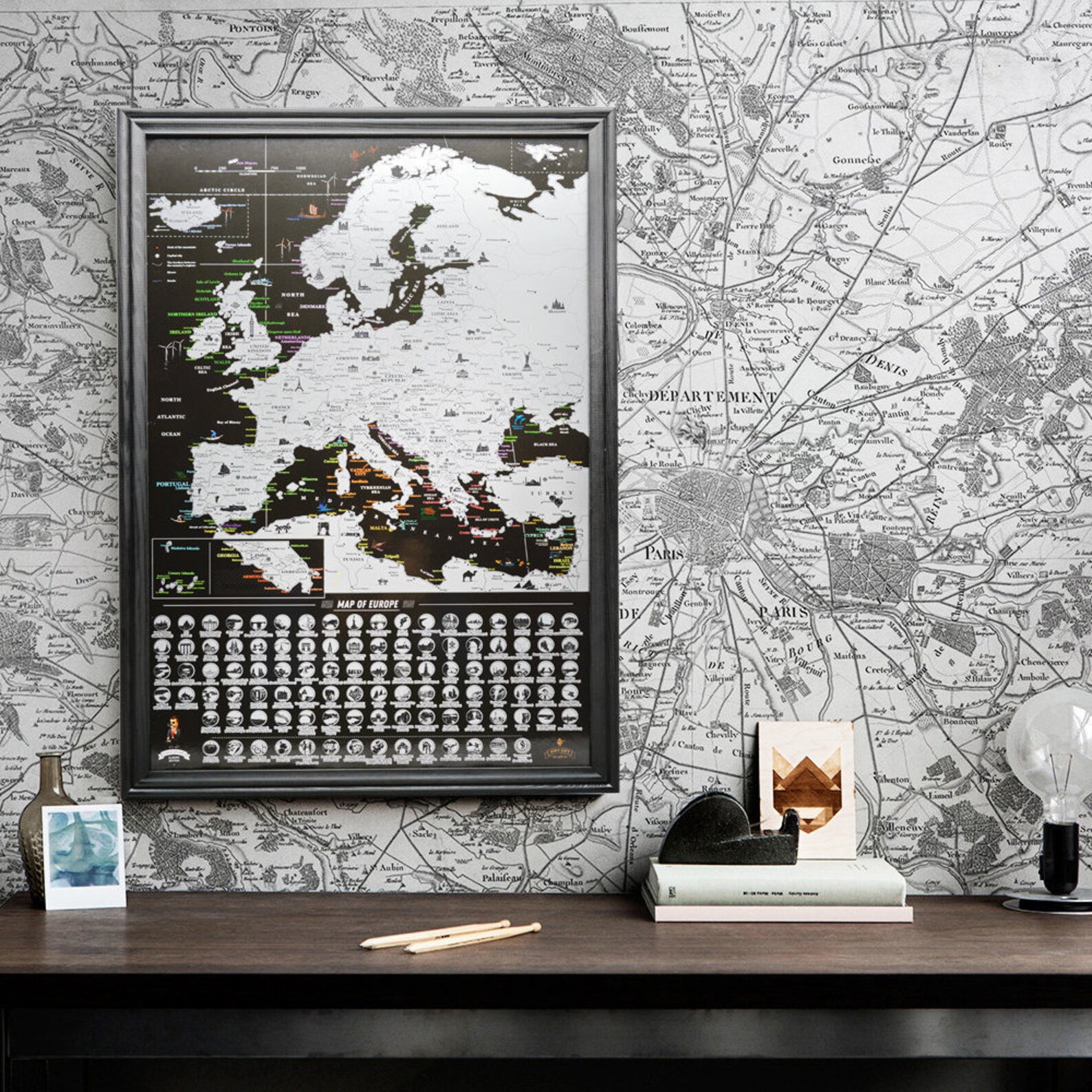 Europe Scratch off Map Travel Map Push Pin Map EU Detailed Map | Etsy