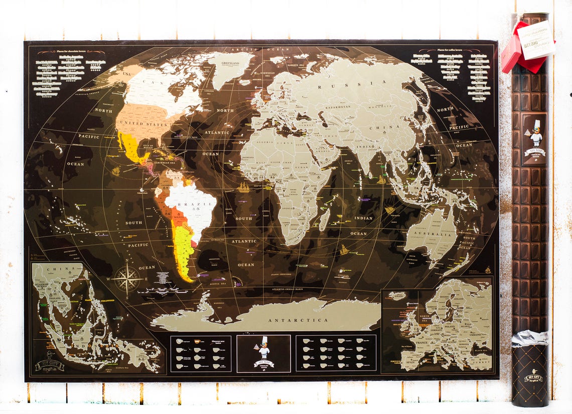 Scratch World Map Scratch off Personalized Map Travel Map | Etsy