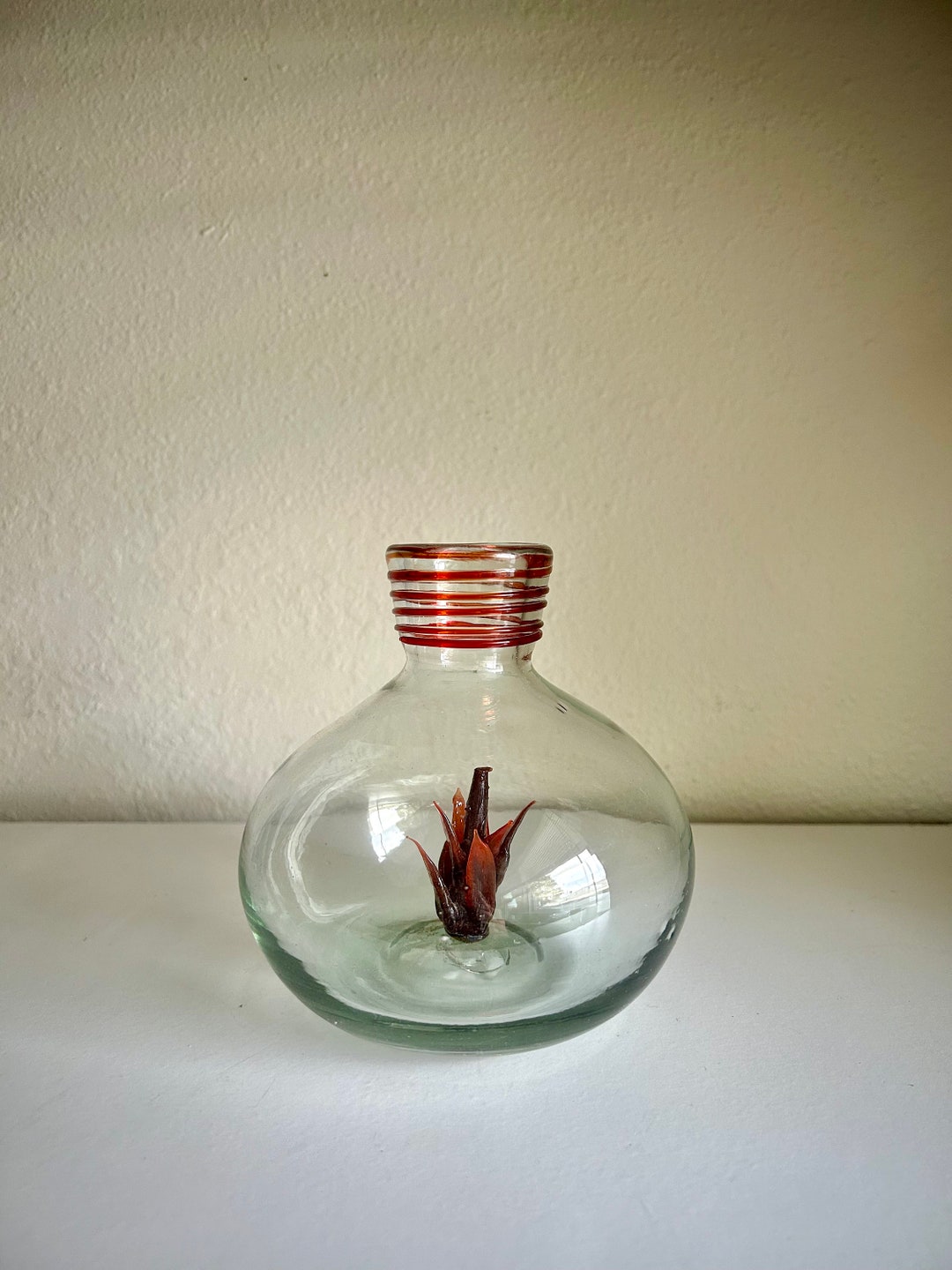 Mexican Blown Glass Agave Glass Bottle - Etsy