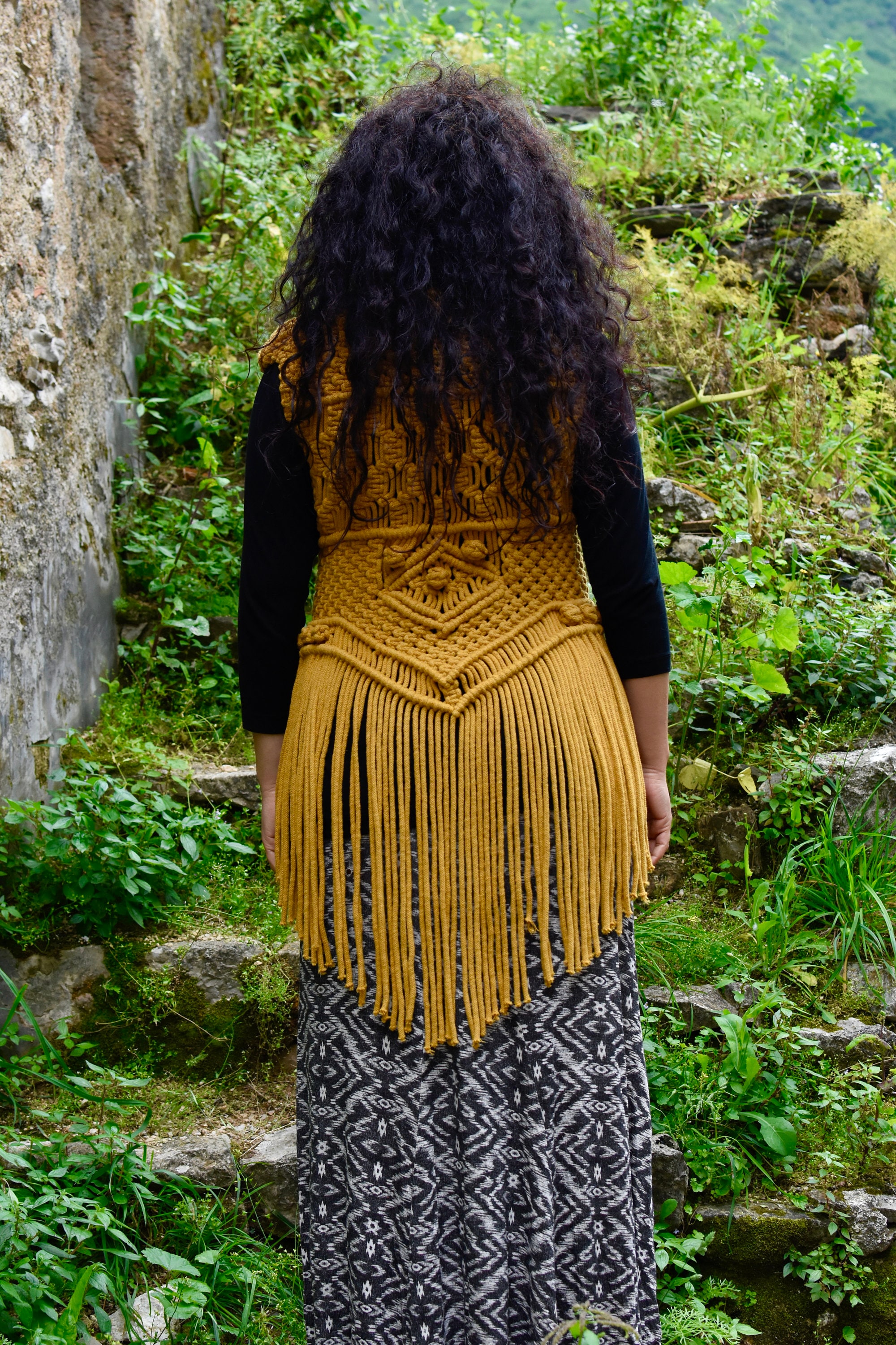 Macrame Vest, Macrame, Handmade Vest, Boho Vest, Macrame Knots, Yellow ...