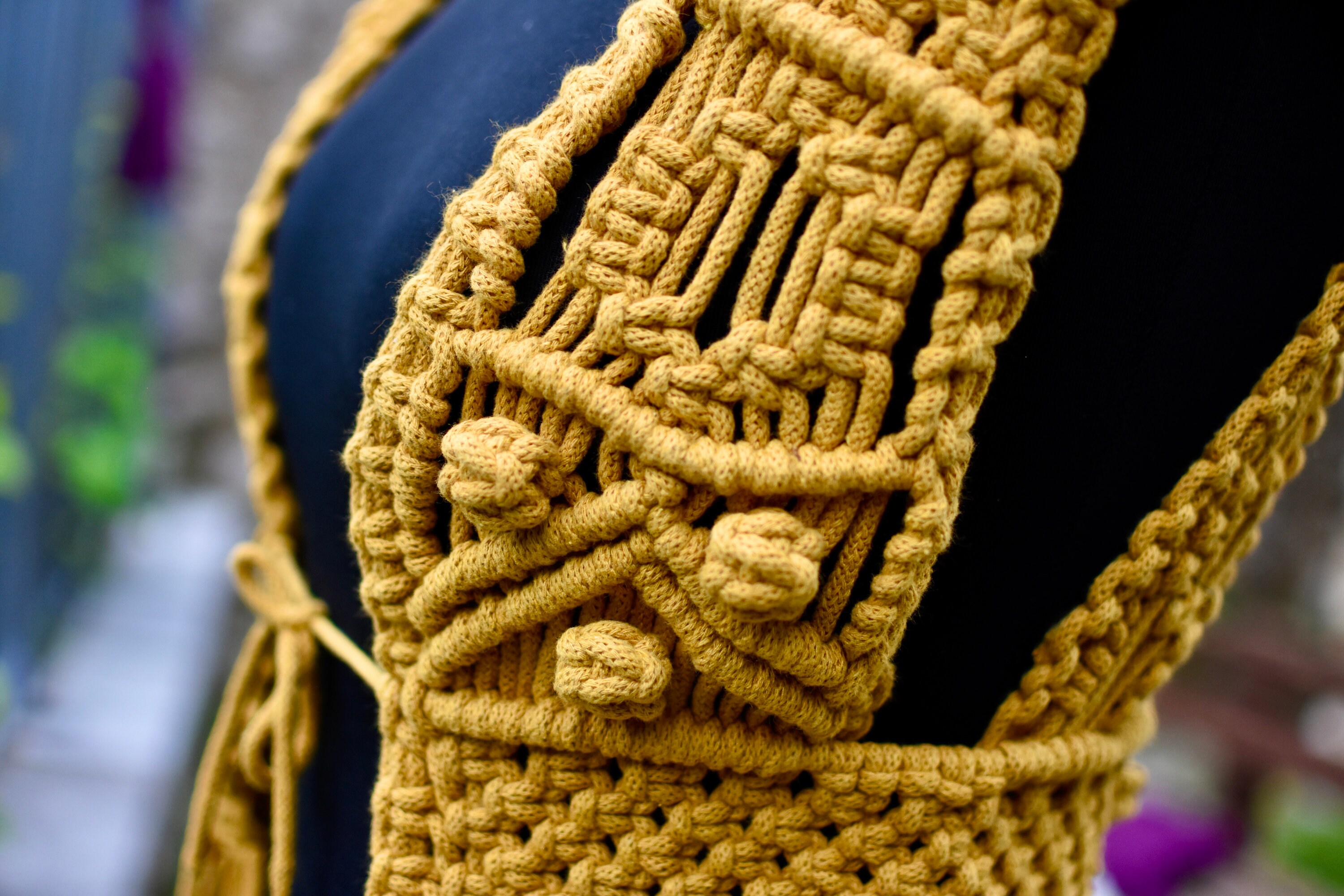 Macrame Vest, Macrame, Handmade Vest, Boho Vest, Macrame Knots, Yellow ...