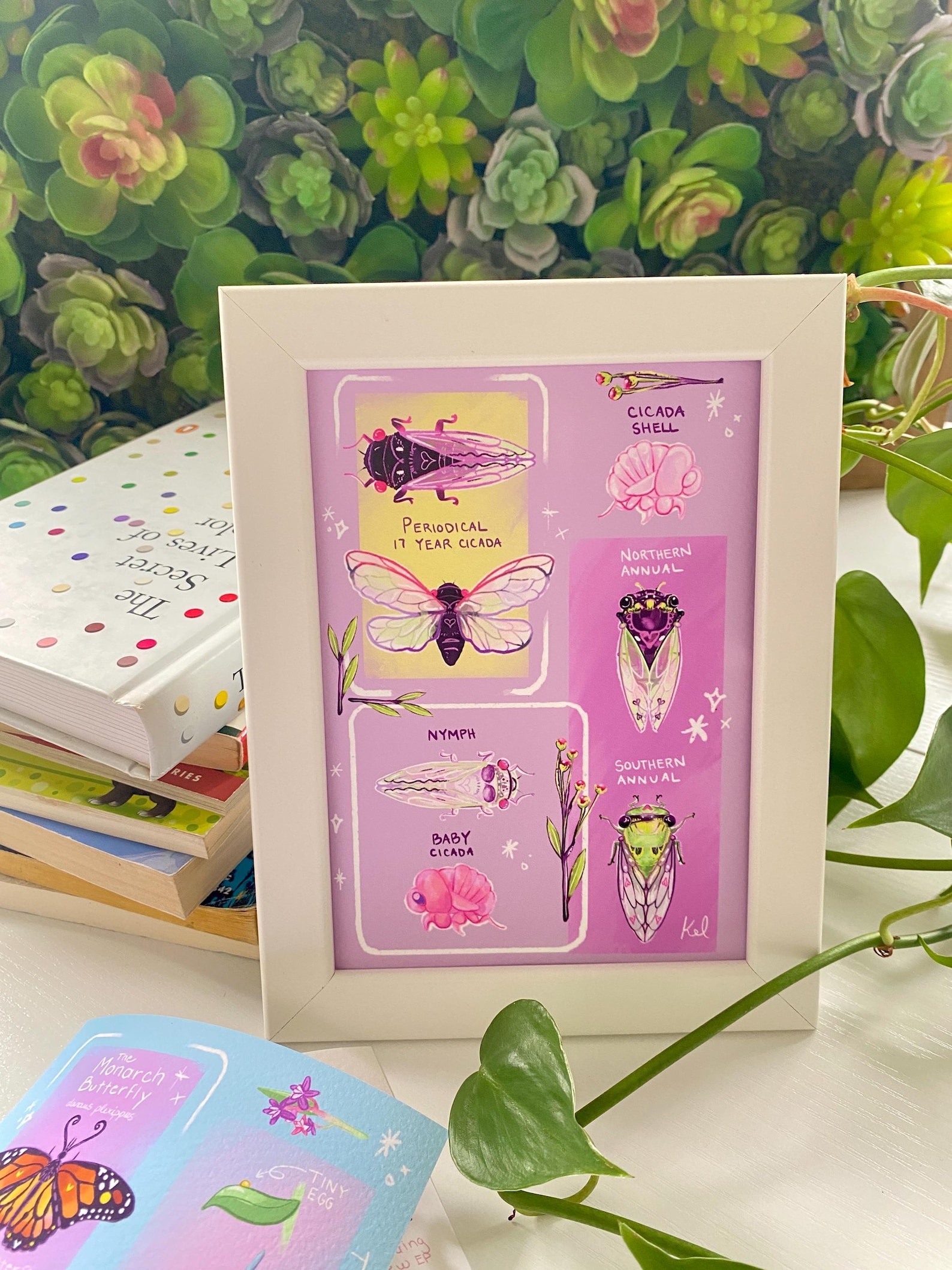 Cicada Art Print - 5x7 Bug Wall Art - Periodical Cicada Drawing ...