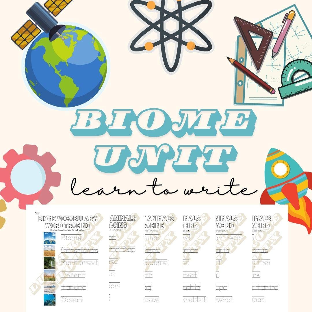 Biomes Science Unit, Life Skills, Learning to Write, Tracing ...