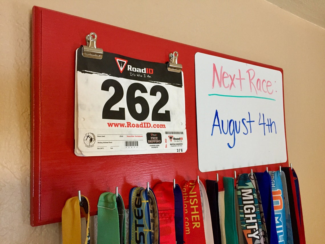 Running Medal Holder Medal Display Rack Race Bib Holder - Etsy