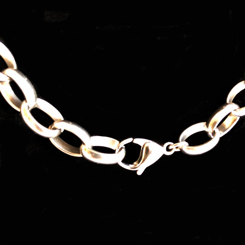 10mm Width Silver Shiny Color Stainless Steel Chains Necklace - Etsy