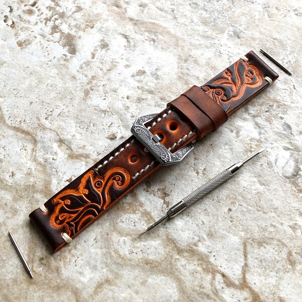 Brown Leather Watch - Etsy