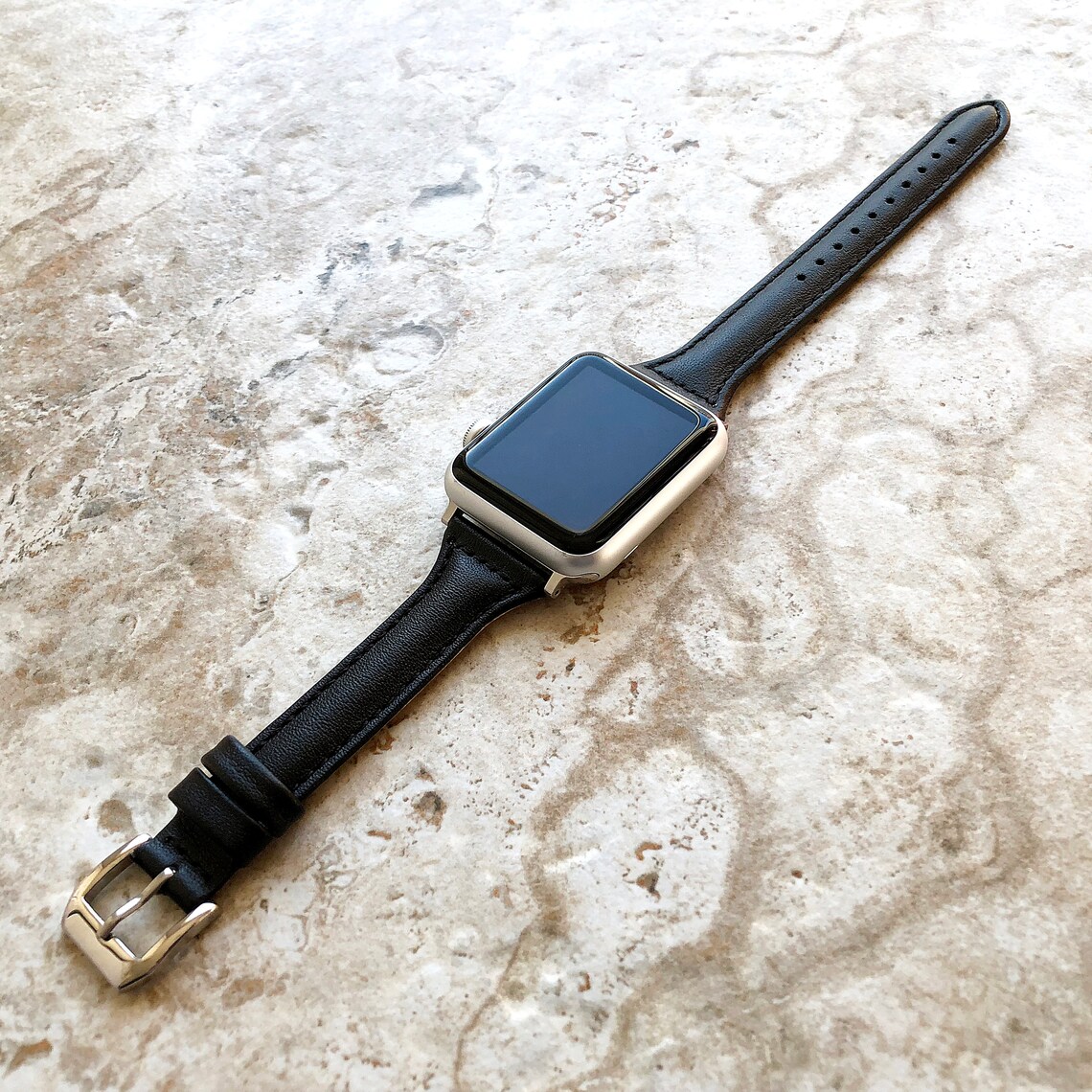 Apple Watch Black Color Slim Elegant Soft Leather Band Strap - Etsy