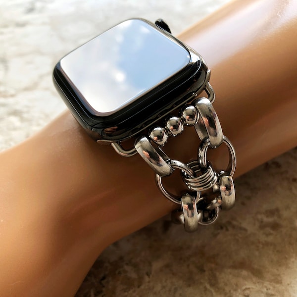 Silver Apple Watch Chain - Etsy