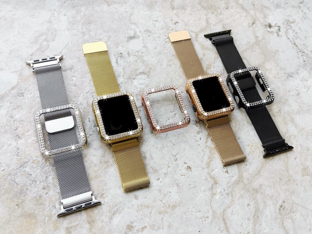 Apple Watch Band Set Crystal Bezel Case Cover for Ultra 2 9 8 7 SE 6 5 ...