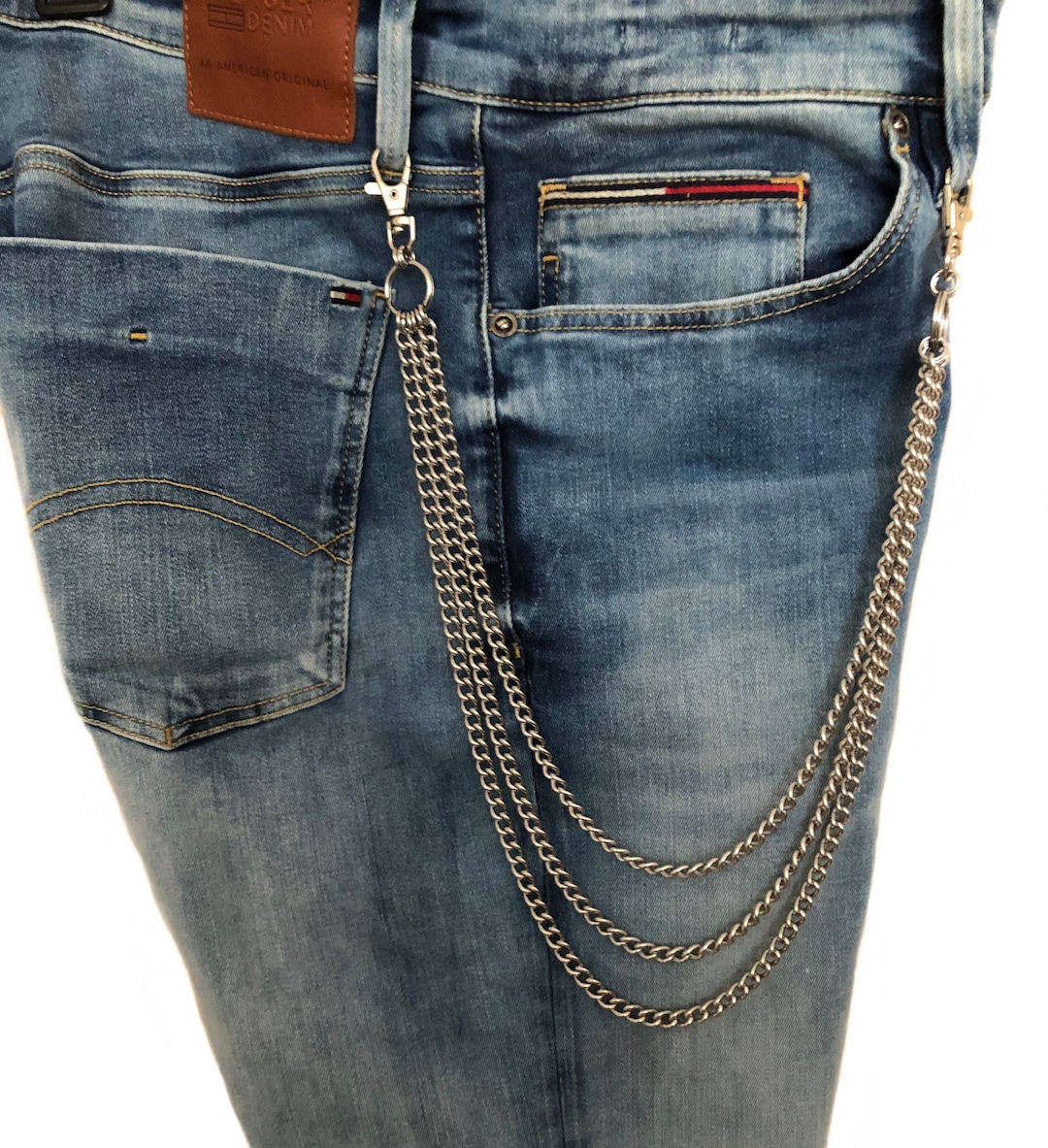 Fashion Wallet Chain Triple Curb Silver Shiny Color Stainless Steel ...