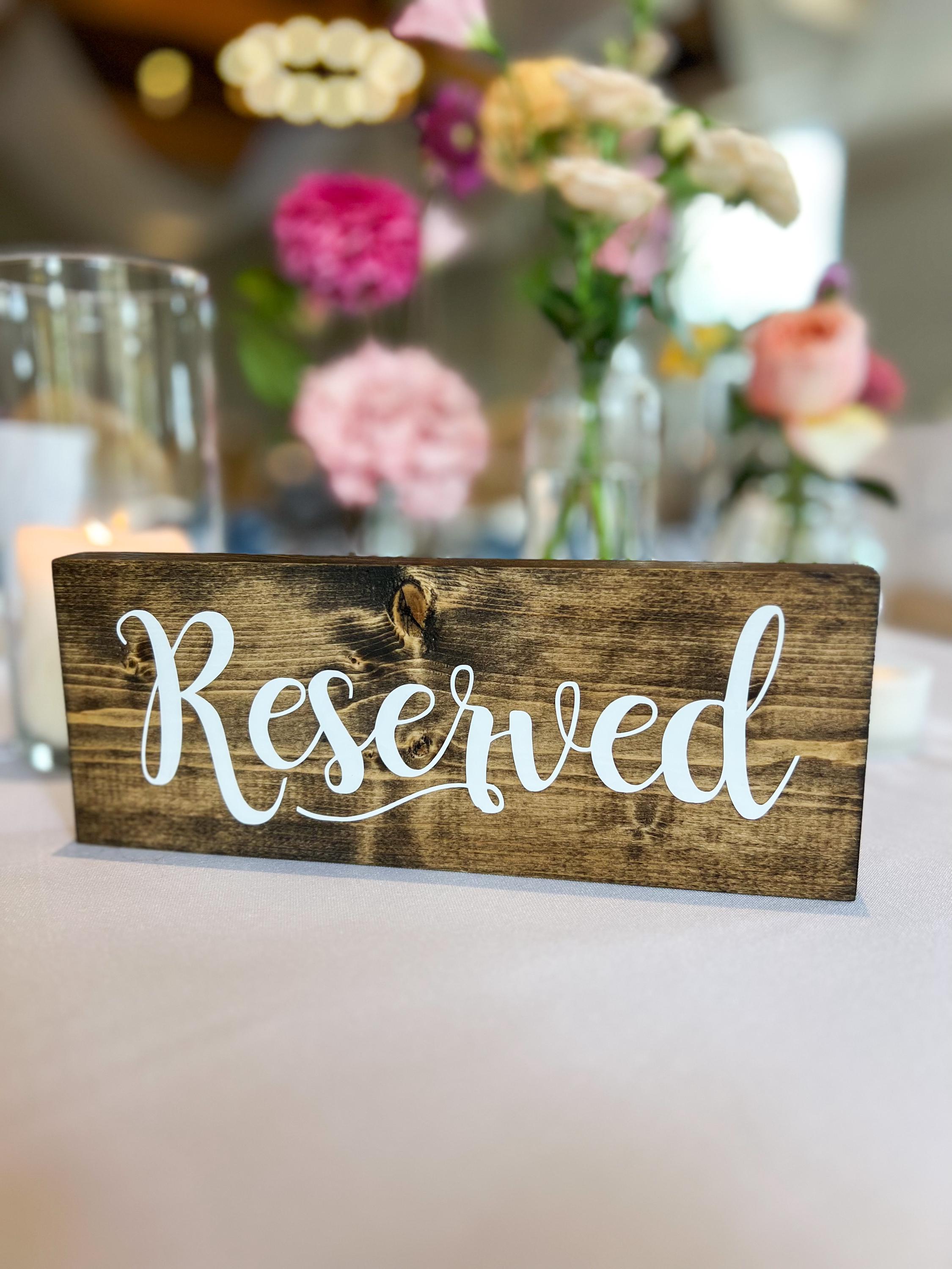 Wood Wedding Reserved Sign: Rustic Table or Aisle Decor - Etsy