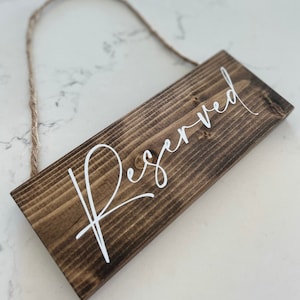 Wedding Reserved Sign - Wood Reserved Sign - Reserved Sign - Wedding ...