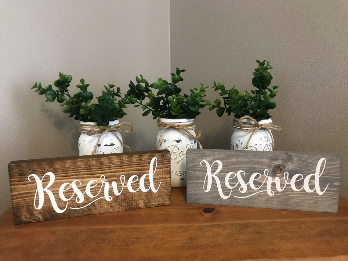 Wedding Reserved Sign Wood Reserved Sign Reserved Sign | Etsy