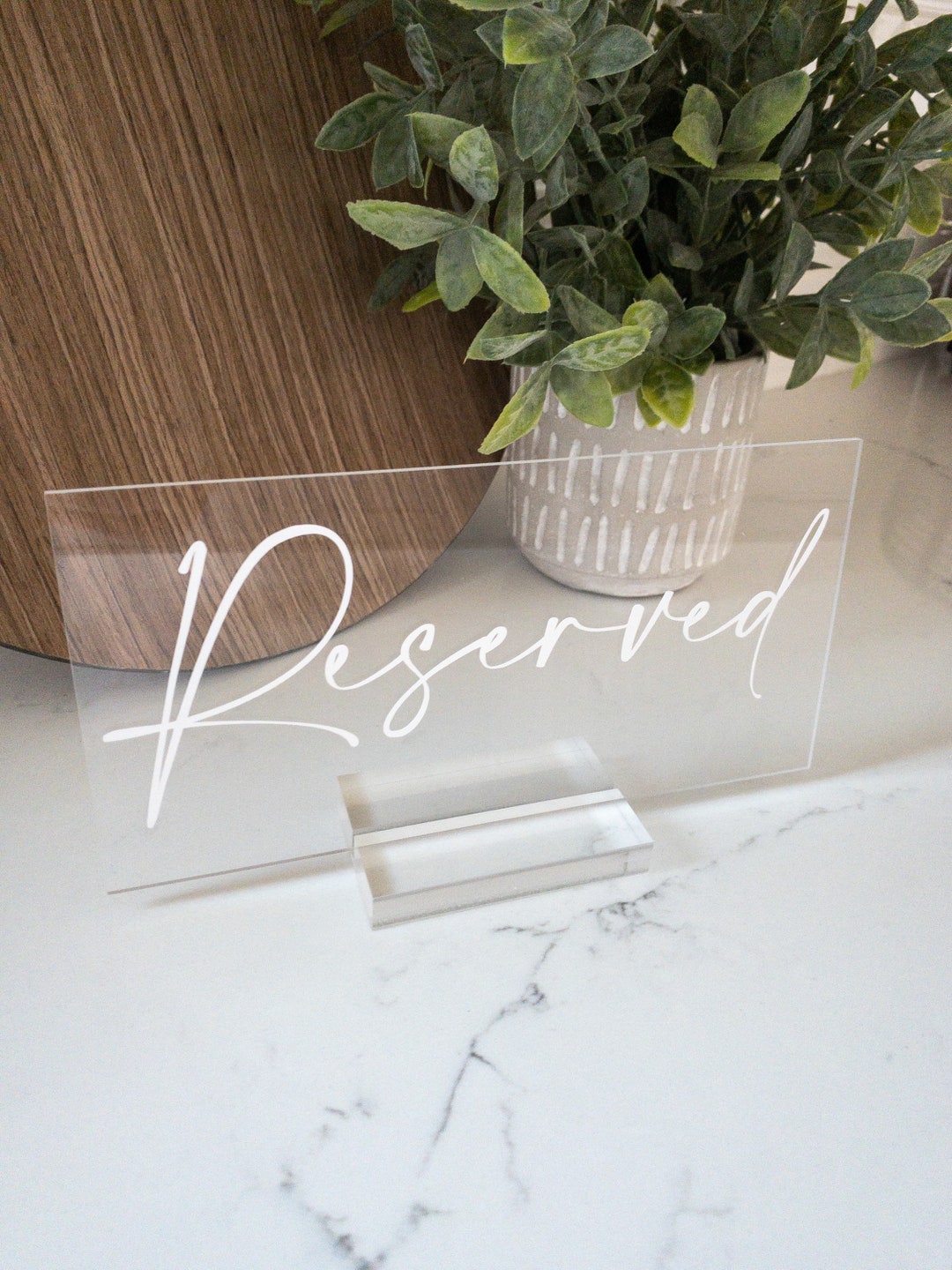 Wedding Reserved Sign - Acrylic Reserved Sign - Acrylic Sign - Wedding ...