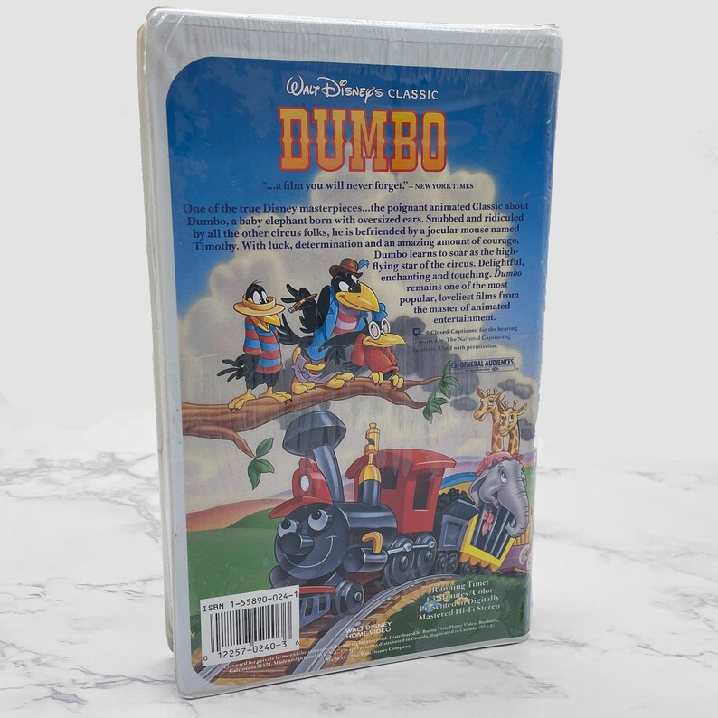 Dumbo [VHS] 1941 ‣ Factory Sealed! • 1989 Release ‣ Walt Disney Home ...