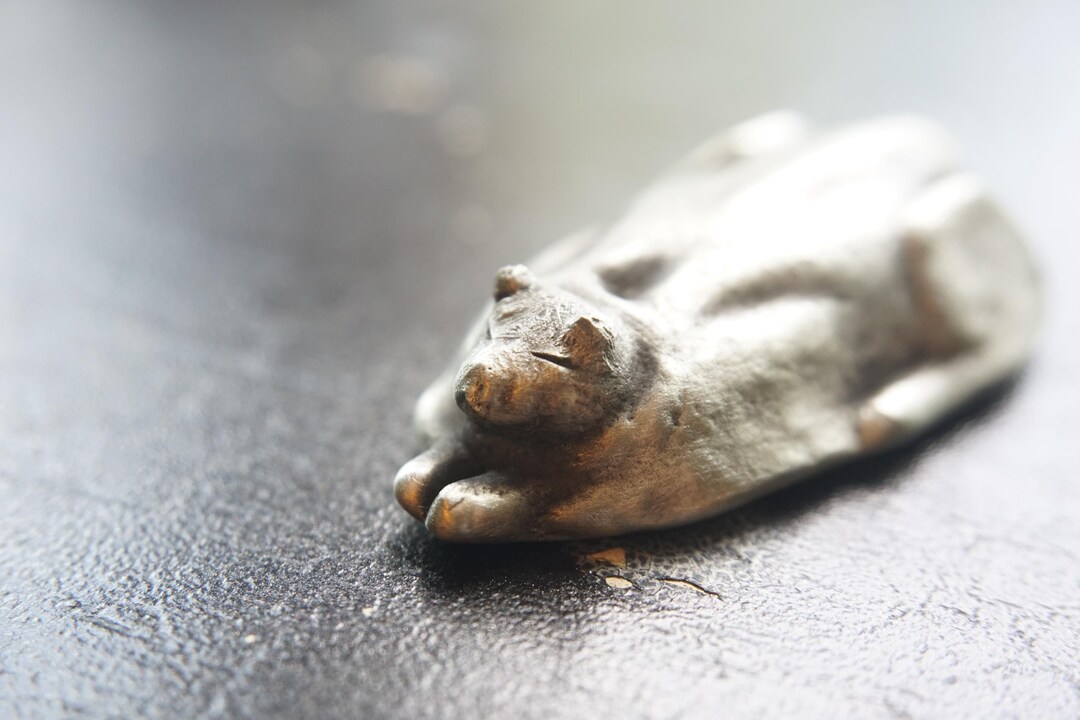 Miniature Pewter Cat Loaf Figurine, Miniature Pewter Fat Cat, Whimsical ...