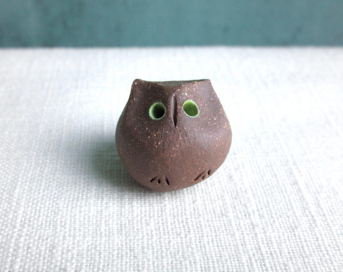Teensy Owl. Tiny Miniature Ceramic Owl Figurine, Handmade Pottery Owl ...