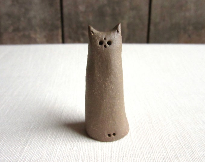 Dusty. Miniature Cat, Tiny Ceramic Cat Figurine. Miniature Handmade ...