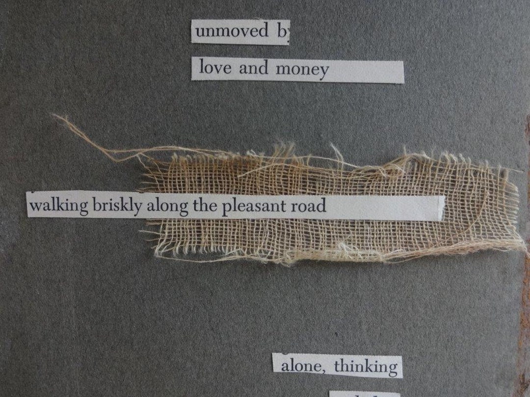 Pulse. Small Found Poem. Mixed Media Collage Book Page, Women's Art ...