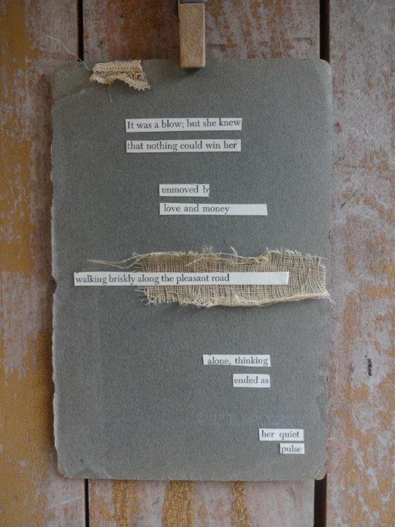 Pulse. Small Found Poem. Mixed Media Collage Book Page | Etsy