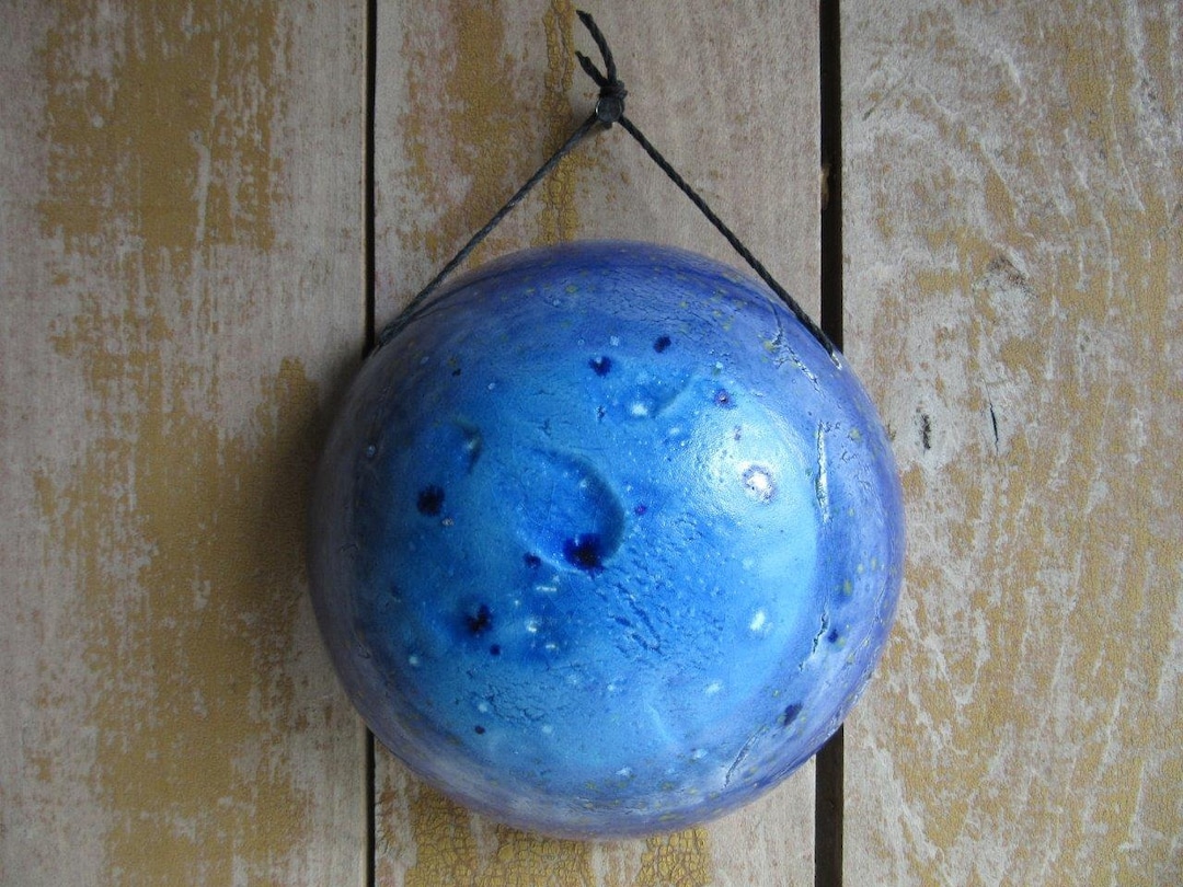 Blue Ceramic Wall Hanging Sculpture, Ceramic Art, Blue Pottery Wall Art ...