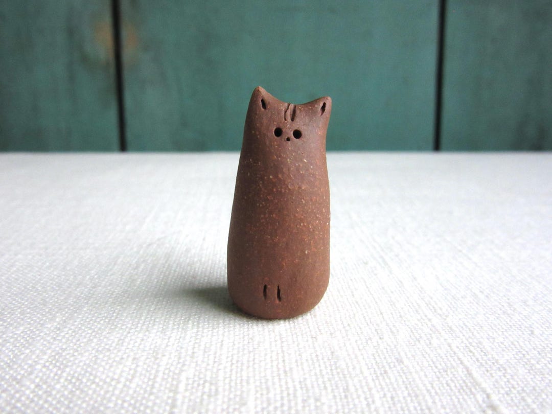 Tiny Tim. Miniature Ceramic Cat, Miniature Cat Figurine, Handmade ...