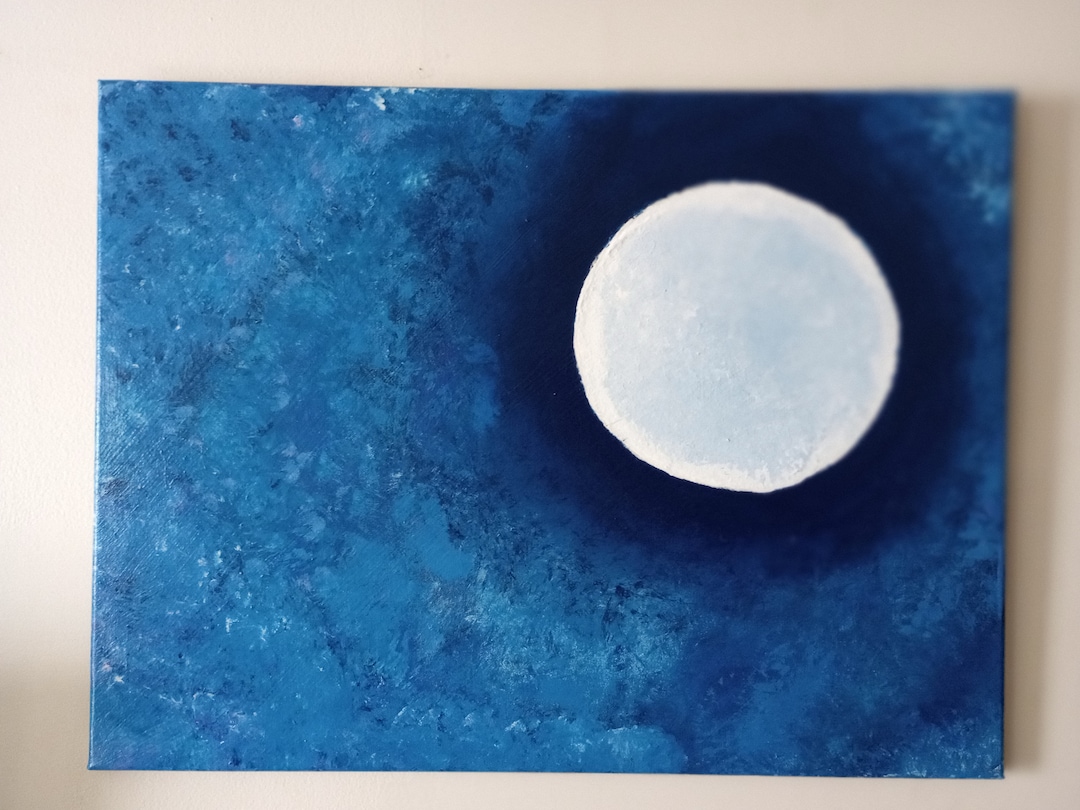 Blue Moon Painting - Etsy
