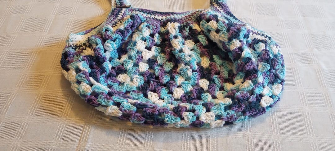 Crochet Pool Party Granny Square Medium Marketbag Handmade - Etsy