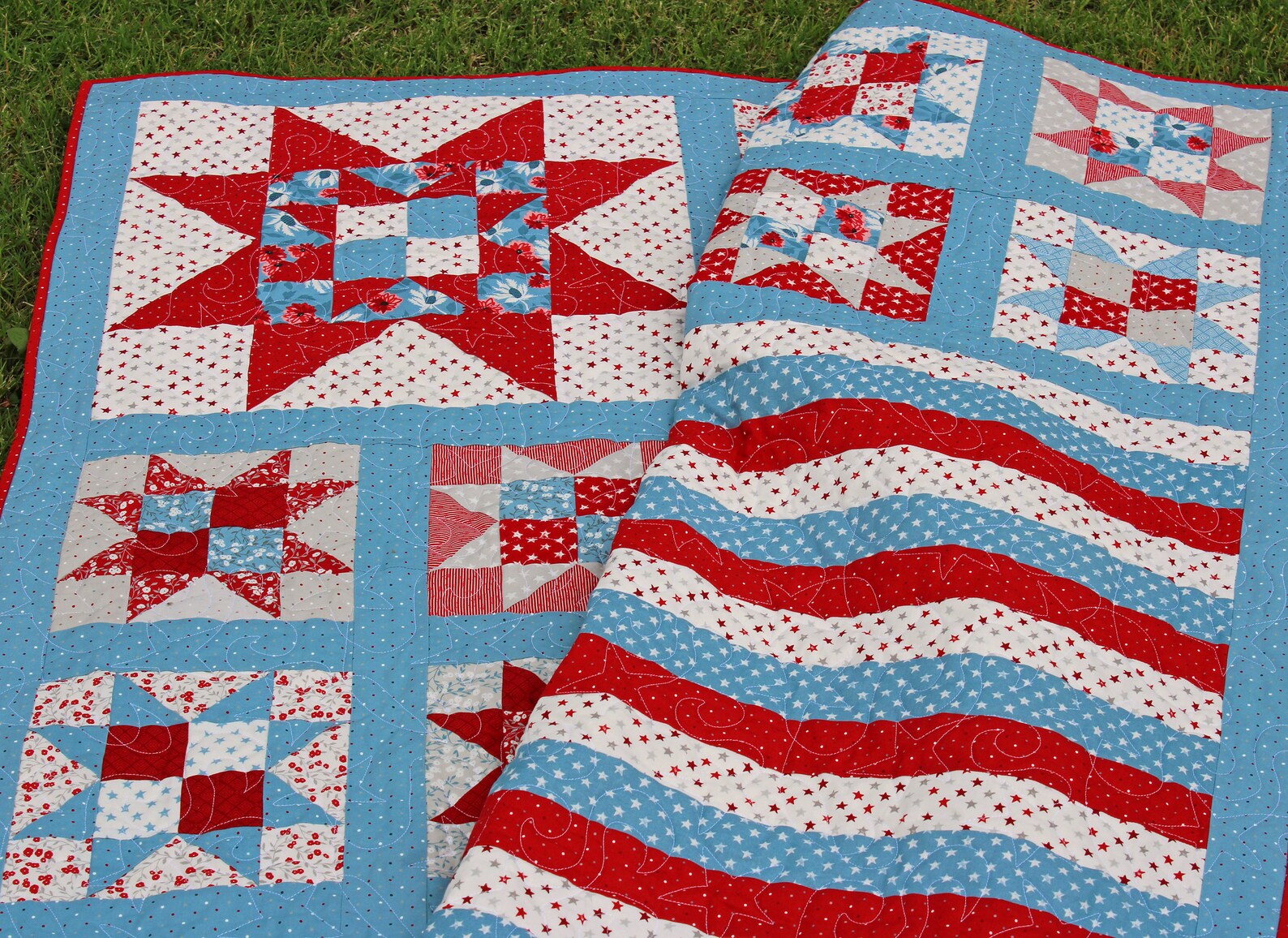 One Nation Patriotic Quilt Pattern PDF Version - Cuddle Cat Quiltworks ...