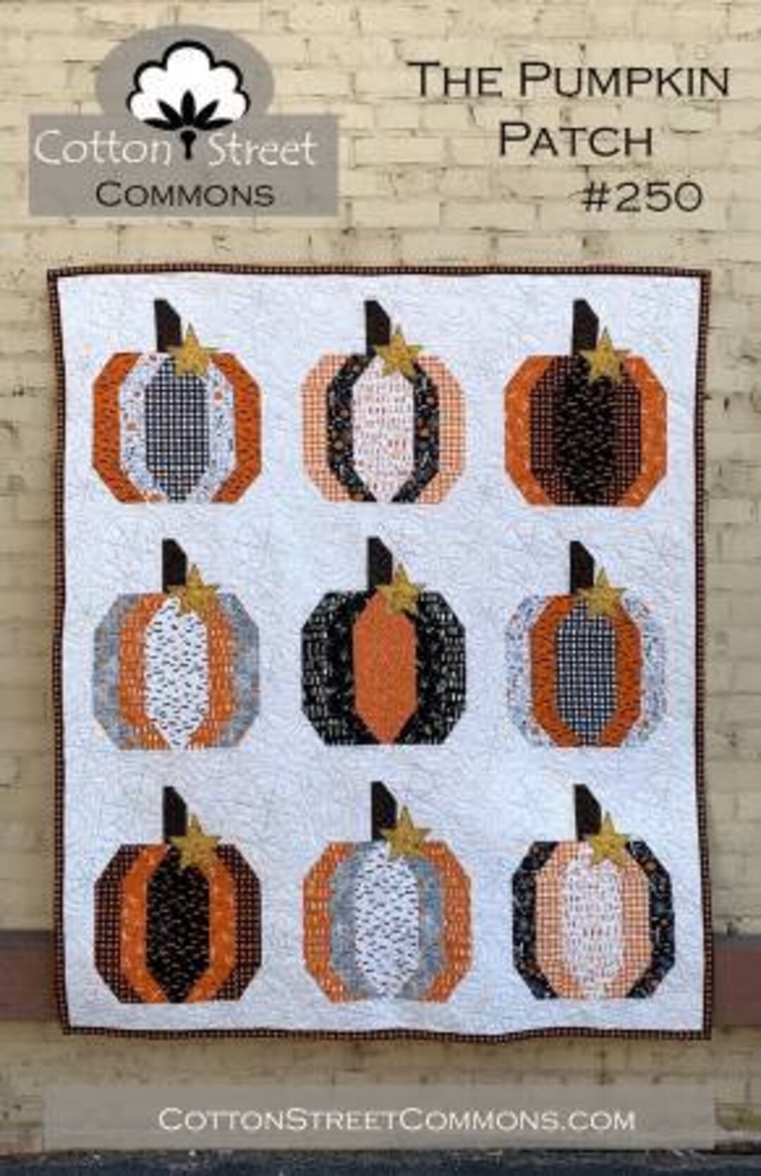 The Pumpkin Patch Quilt Pattern - Cotton Street Commons 250, Fat Quarter Fall Pumpkin Quilt ...