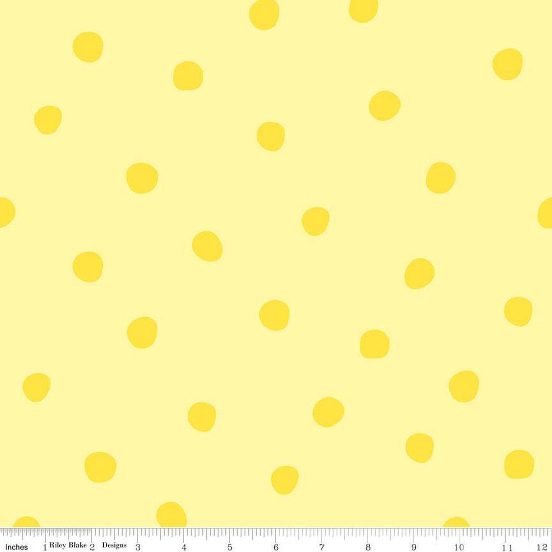 Sunny Skies Dots Sun Yellow Fabric - Riley Blake Designs C14631R-SUN ...