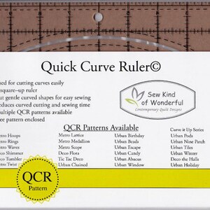 Quick Curve Ruler by Sew Kind of Wonderful SKW-QCR, Acrylic Quilting ...