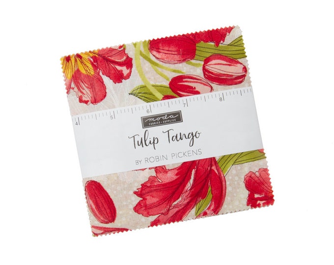 Tulip Tango Charm Pack by Robin Pickens - Moda 48710PP - 42 5" Fabric ...