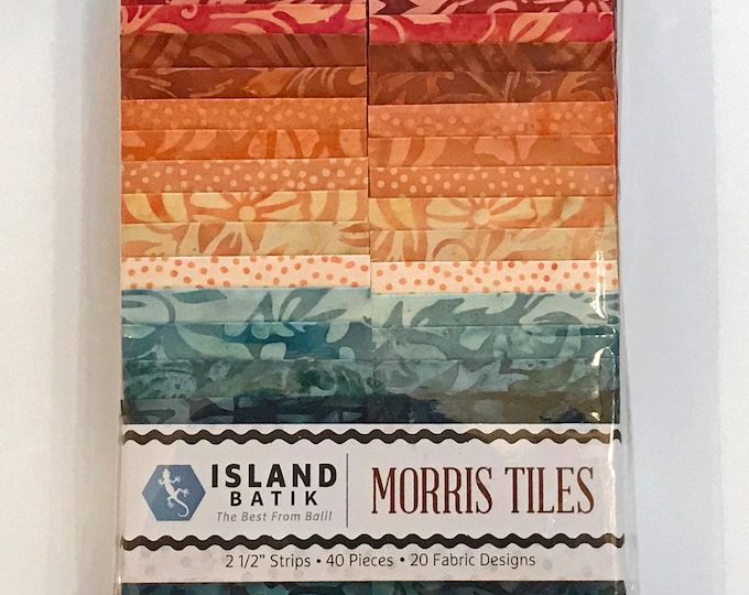 Island Batik Morris Tiles Strip Pack - 40 2 1/2" Pre Cut Fabric Strips ...