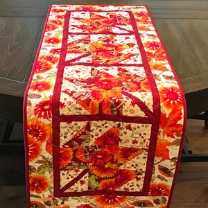 Fall Leaves Table Runner Pattern PDF Version, Cuddle Cat Quiltworks ...