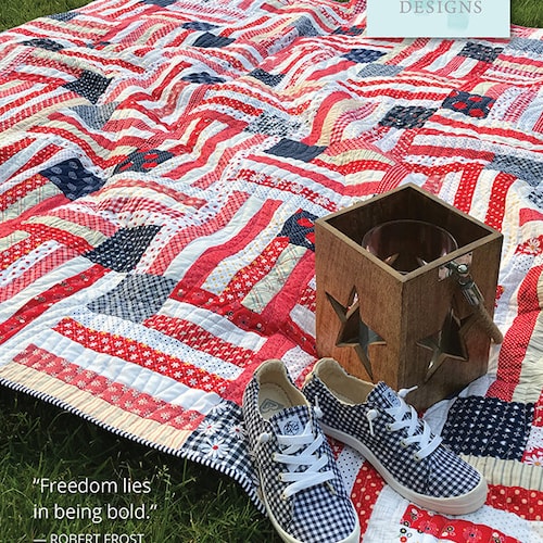 Pattern American Flag Rag Quilt - Etsy