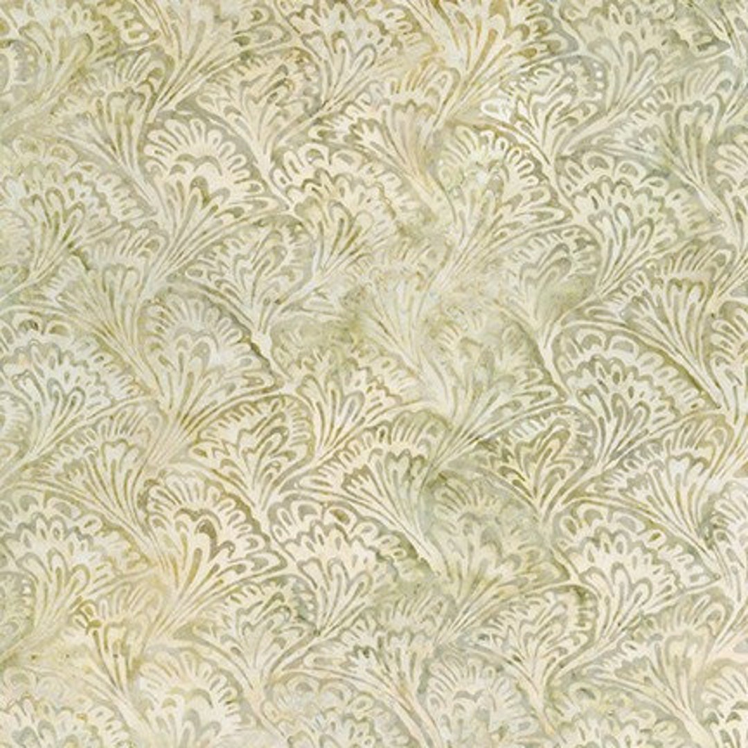 Morning Mist Tan Feathers Batik Fabric - Robert Kaufman AMD-20758-13 ...