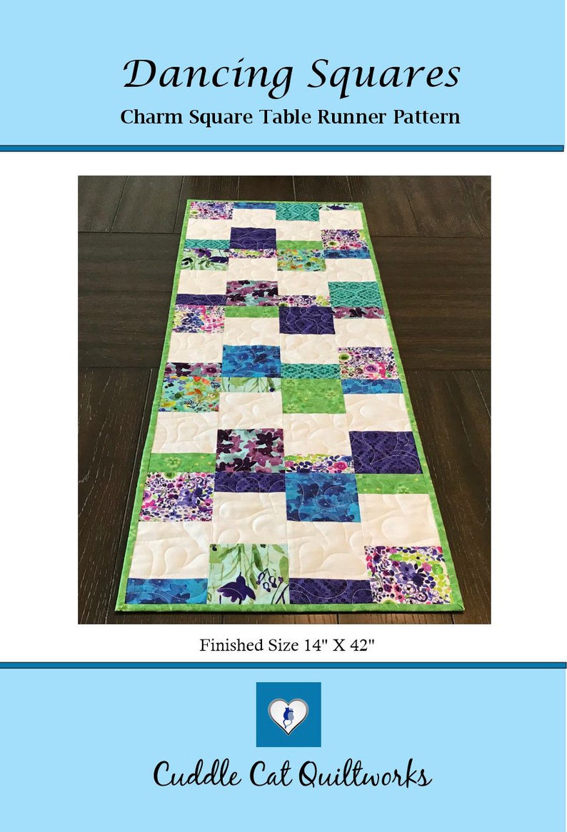 Dancing Squares PDF Table Runner Pattern Easy Charm Square - Etsy