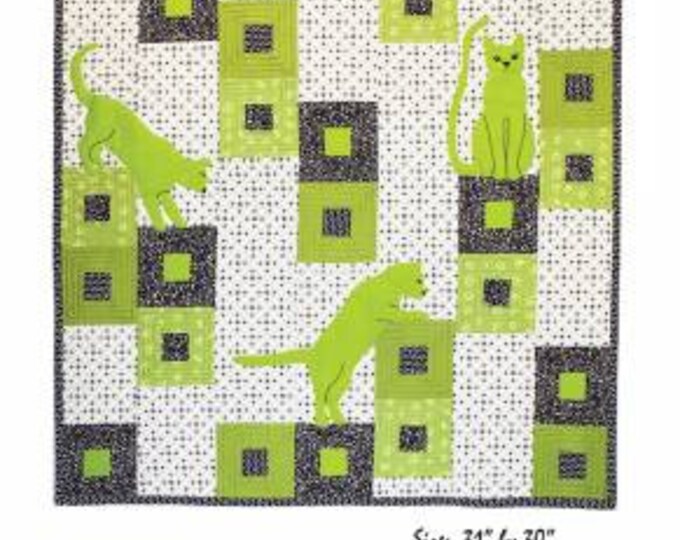 Let Sleeping Cats Lie Applique Quilt Pattern by Helene Knott, Cat ...