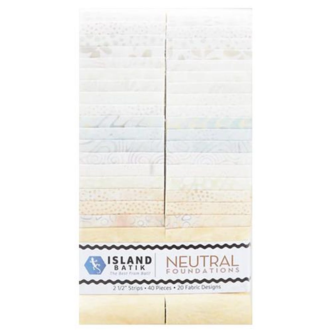 Island Batik Neutral Foundations Strip Pack - 40 -2 1/2" Pre Cut Fabric ...