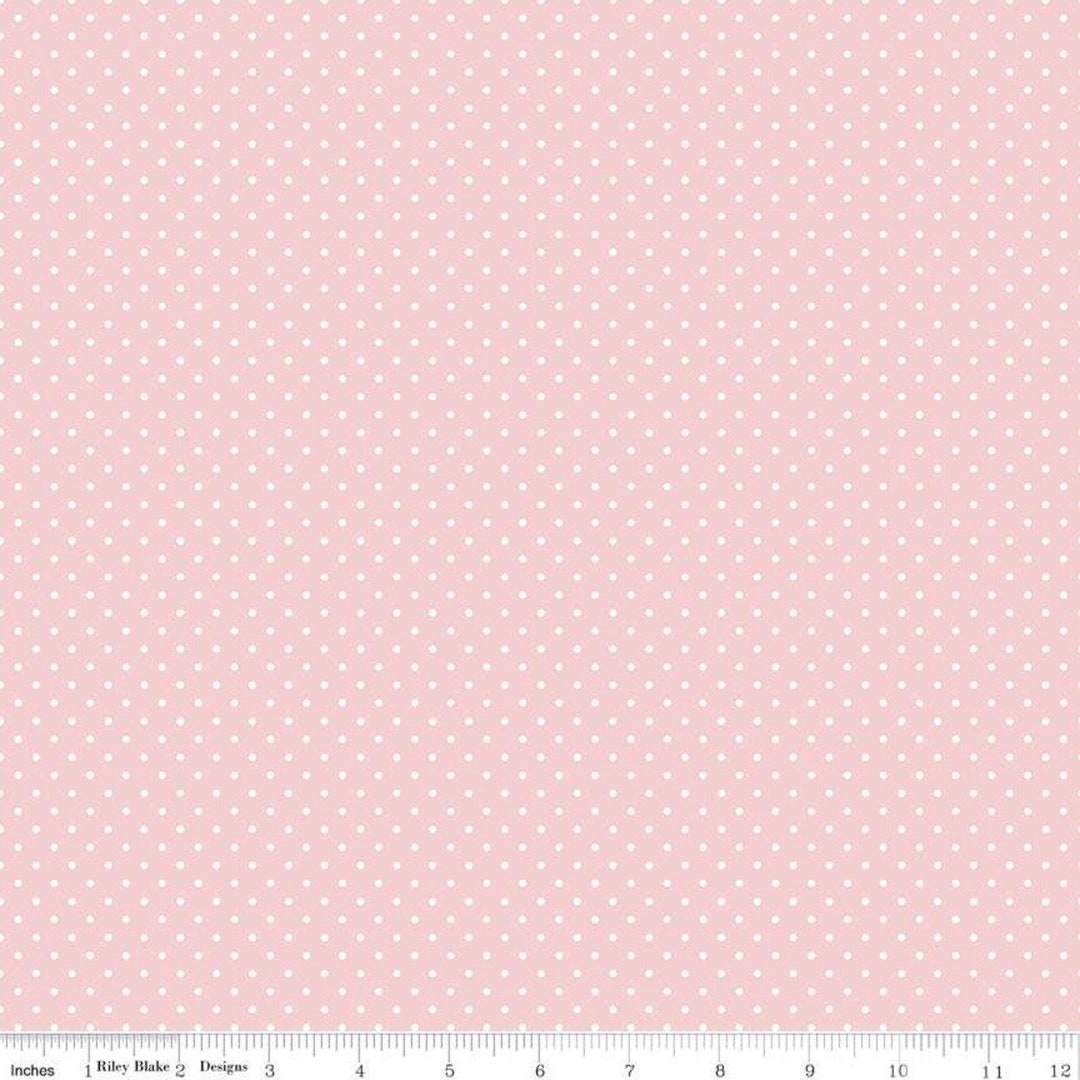 Swiss Dots Baby Pink Fabric - Riley Blake Designs C670BABYPINK, White ...