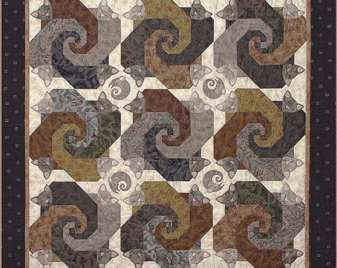 Let Sleeping Cats Lie Applique Quilt Pattern by Helene Knott, Cat ...