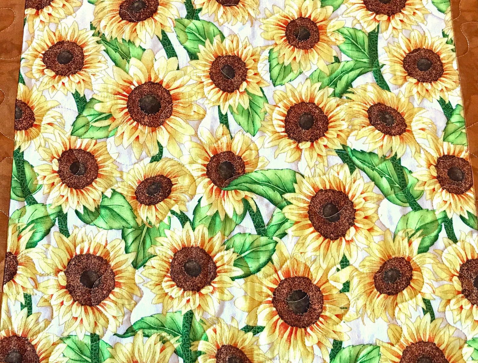 Large Sunflower Themed Table Topper Quilted Sunflower Table - Etsy