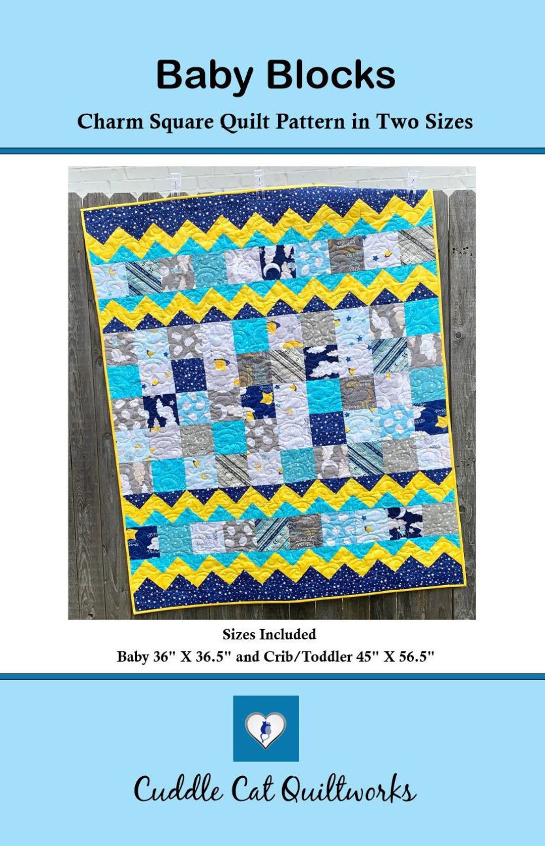 Baby Blocks Charm Square Baby Quilt Pattern in Two Size Options Printed ...